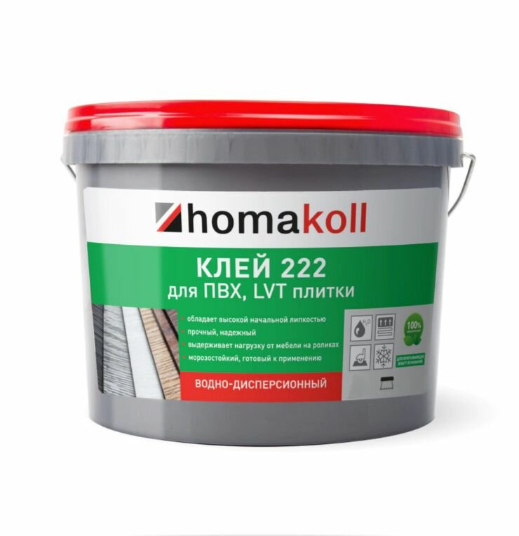 Клей для плитки ПВХ (LVT) homakoll 222, 6 кг