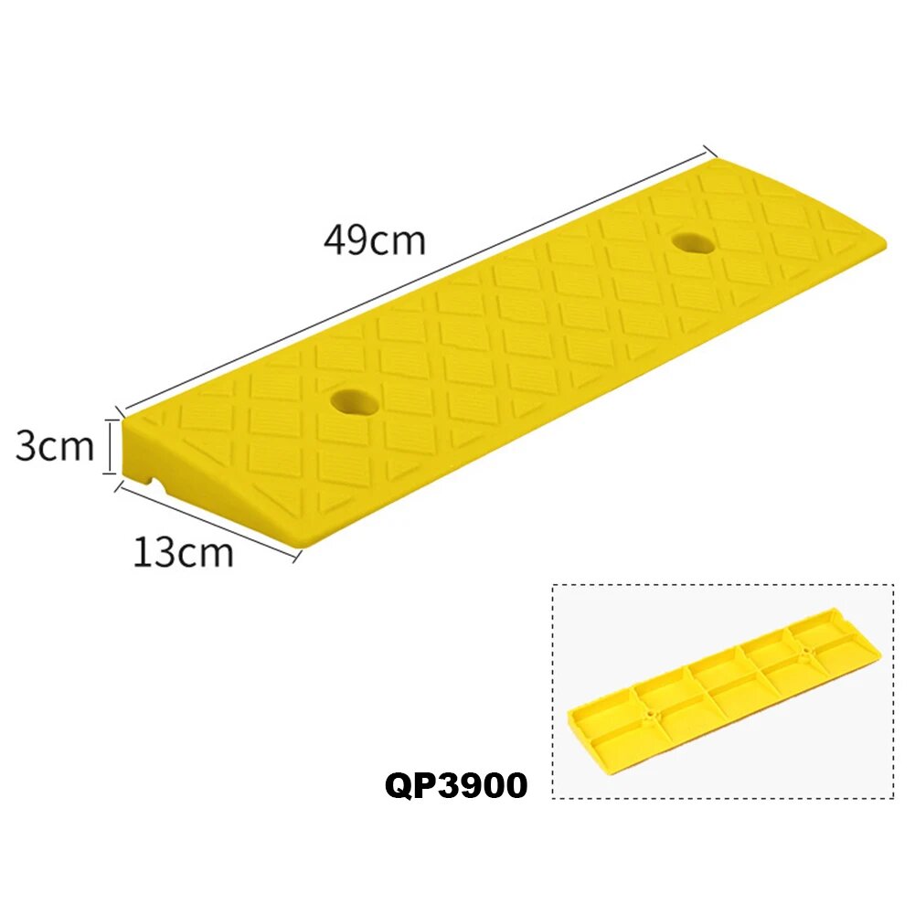 Рампы для подъездной дорожки автомобильных колес, портативные панцирные пандусы, противоскользящая пороговая рампа для автомобиля, прицепа, грузовика, велосипеда, автомобильные аксессуары 49x13x3cm Yellow