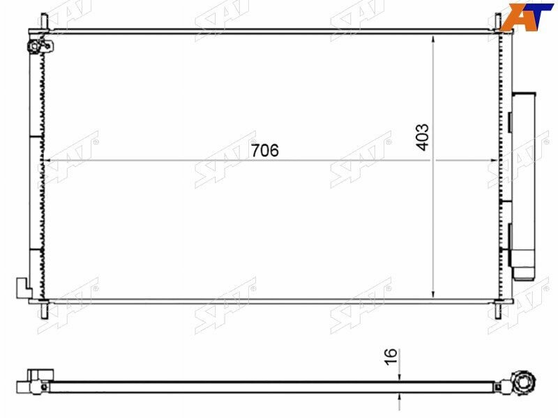 . SAT Радиатор кондиционера для Honda CR-V 11-18