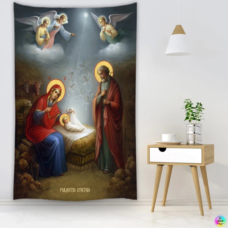 Гобелен рождественский с Иисусом, 150x130 см, цвет 010