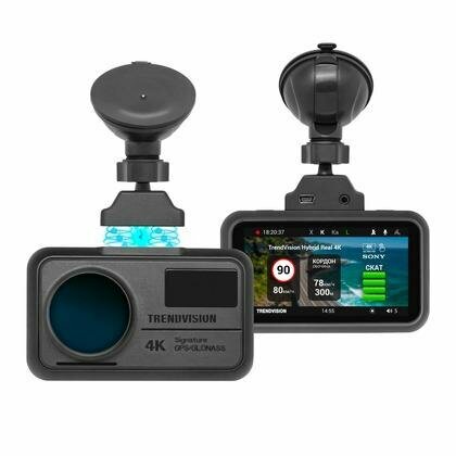 Видеорегистратор с радар-детектором TrendVision Hybrid Signature Real 4K GPS ГЛОНАСС, черный