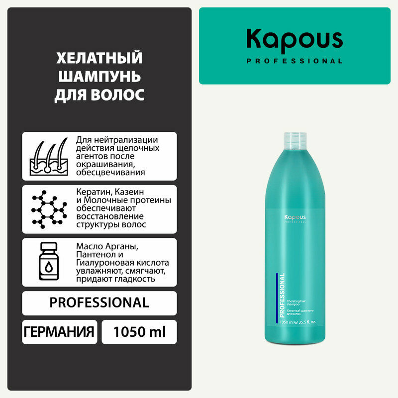 Шампунь для всех типов волос KAPOUS PROFESSIONAL SHAMPOO, 1050 мл