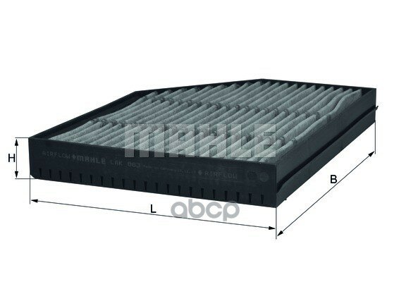 Фильтр воздушный! салона угольн. L=226 mm, B=312 mm, H=37,5 mm MB ACTROS MP4 Mahle/Knecht арт. LAK863