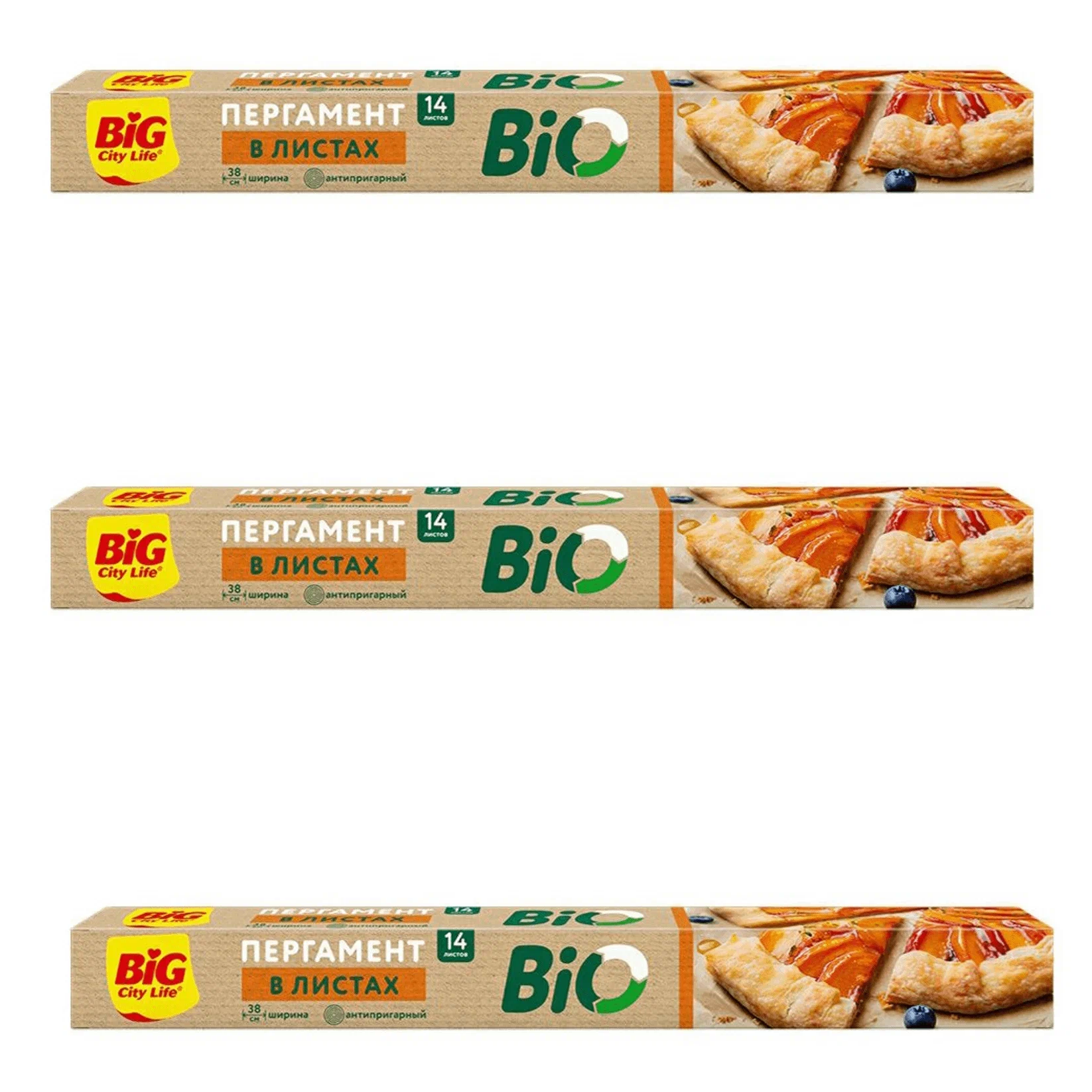 Пергамент BIG City широкий в листах BIO 14 листов, 3 уп