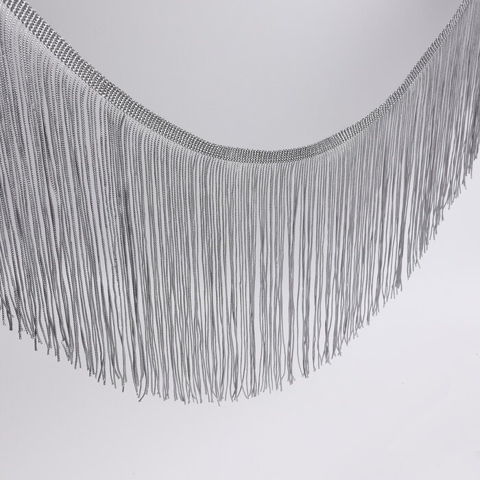 Тесьма декоративная «Бахрома», 20 см, 5±0.5 м, серая