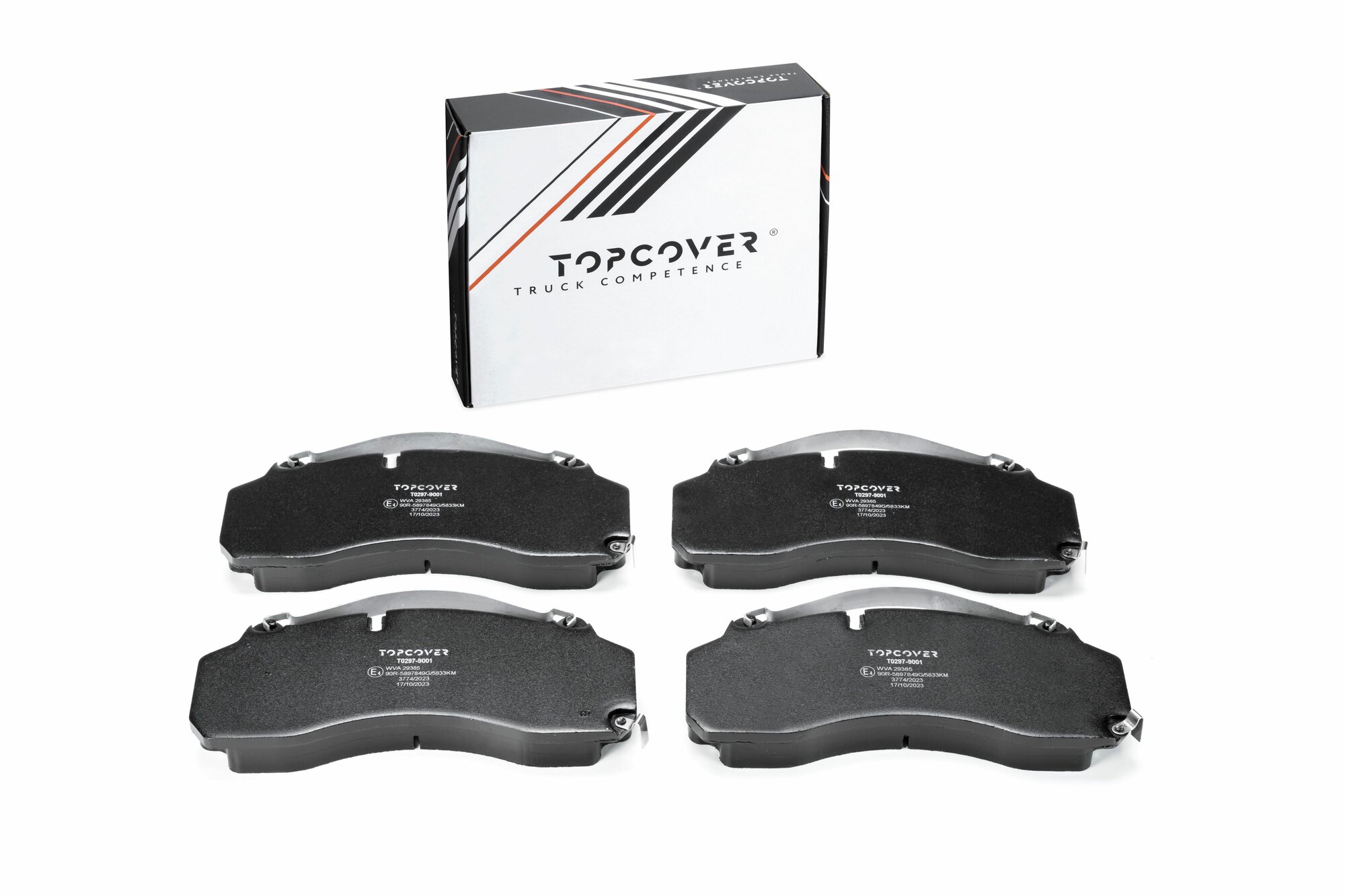 Колодки тормозные задние дисковые к-кт TOPCOVER T0297-9001