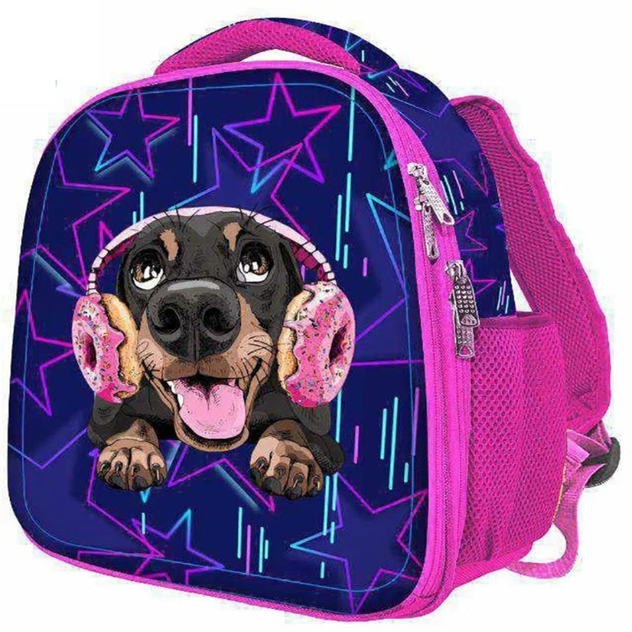 74842 Рюкзак каркасный Пес с наушниками, из нейлона и полиэстера, S