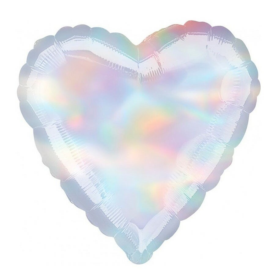 Шар фольгированный ненадутый А Б/РИС блеск сердце 18" Iridescent