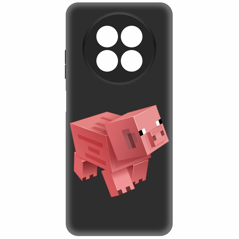 Чехол-накладка Krutoff Soft Case Minecraft-Свинка для Realme 12 5G черный