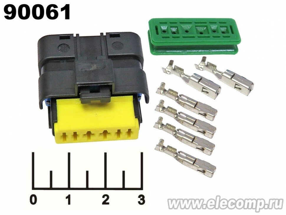 Разъем 6pin гнездо 1.5мм влагозащищенный DJ7067Y-1.5 авто
