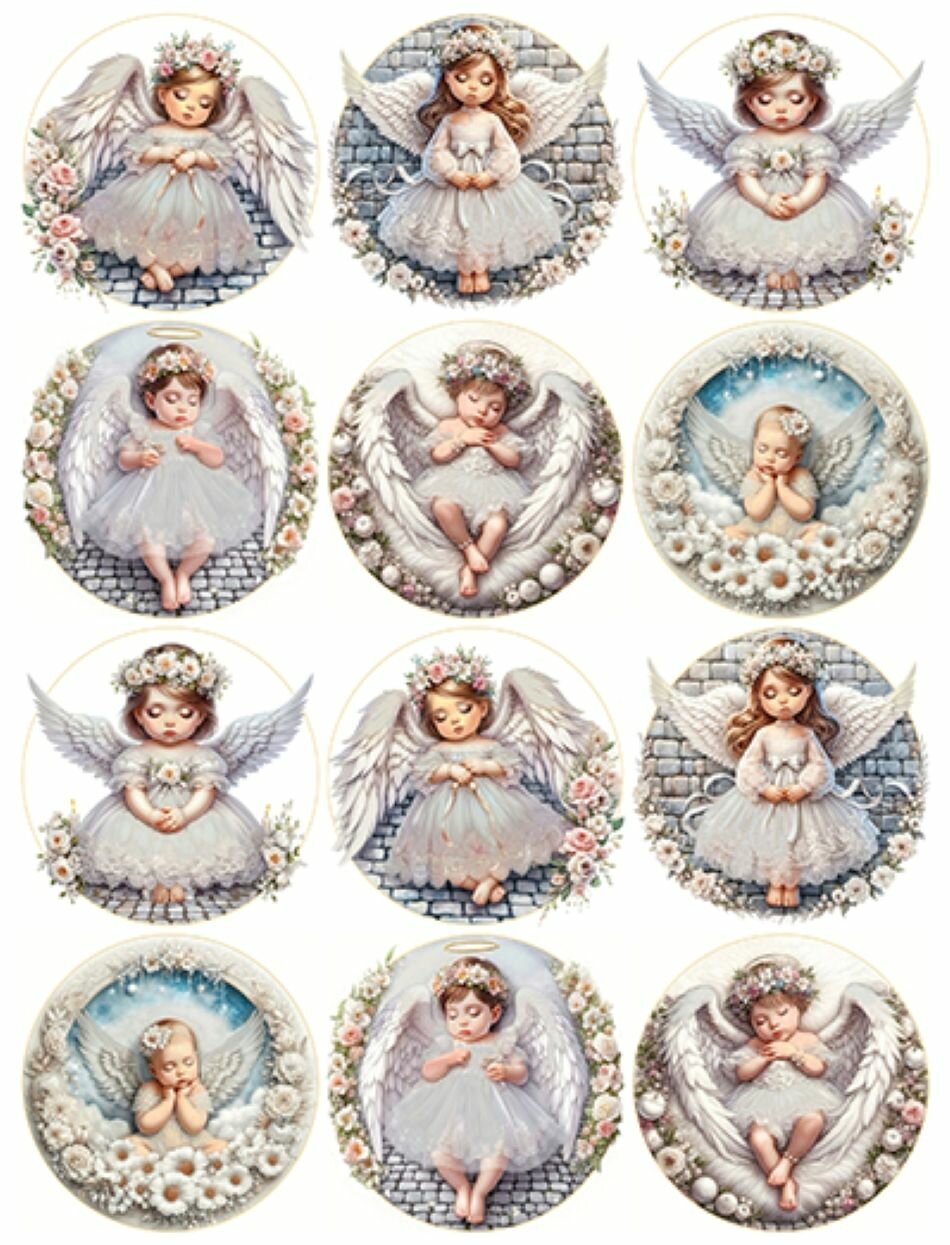 Водорастворимые картинки для мыла "Ангелы" А4
