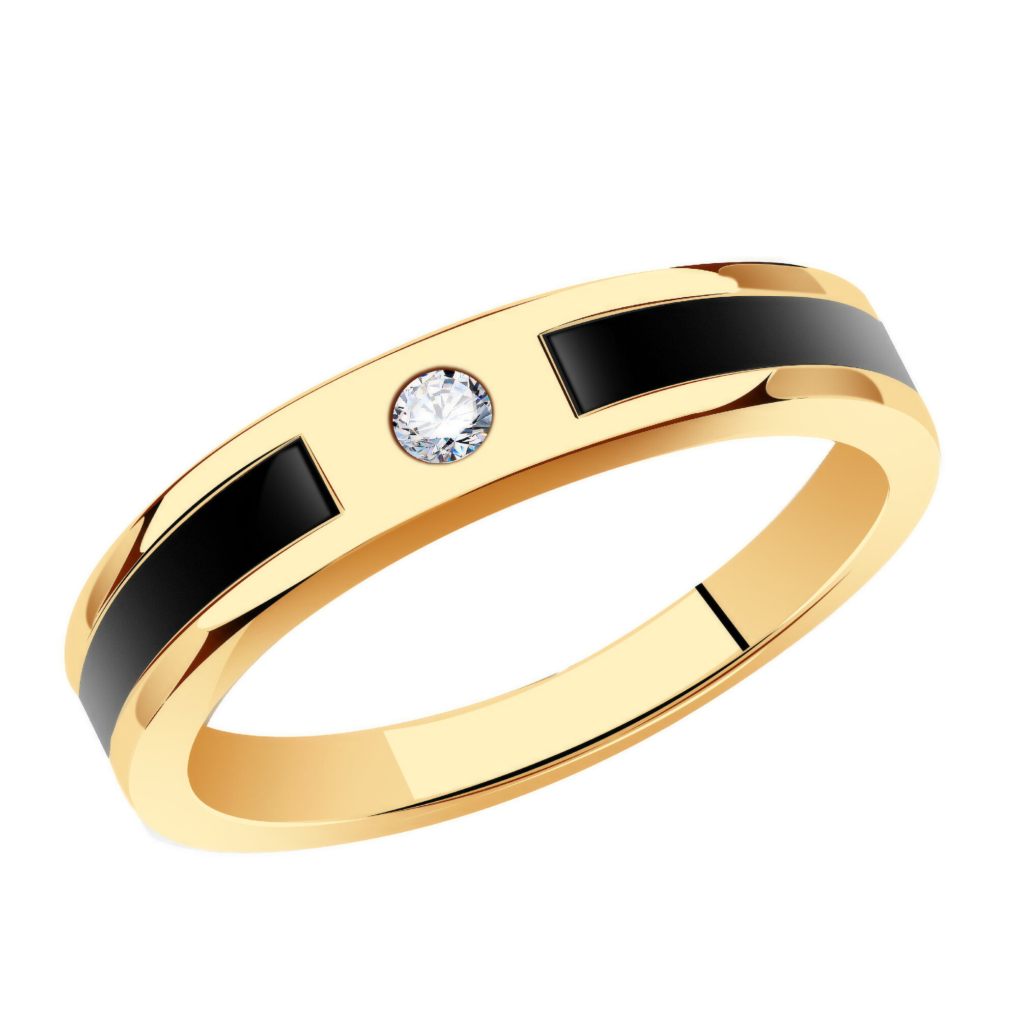 Кольцо, красное золото, 585 проба, фианит, агат