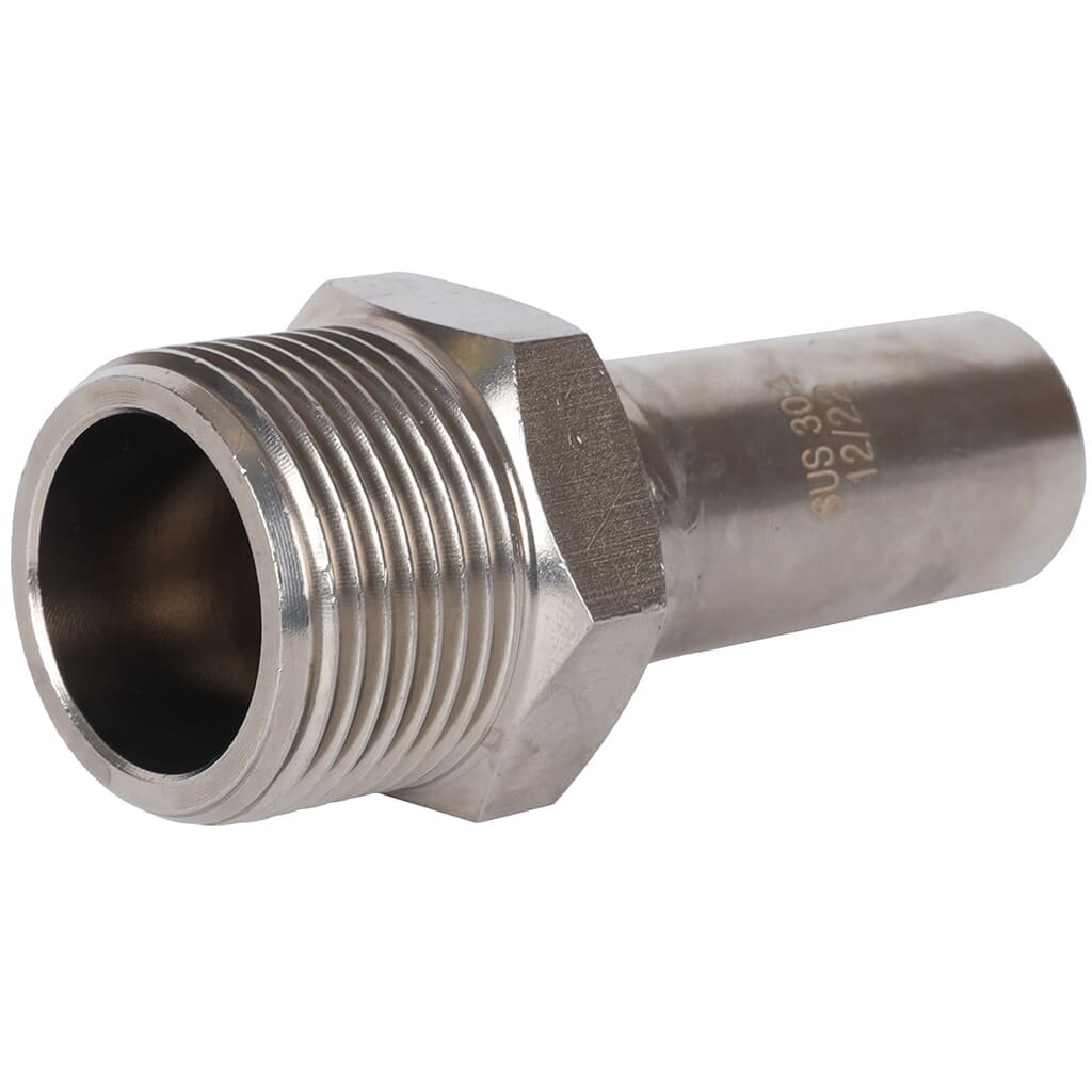 Вставка переходная под пресс 18 x 3/4" (НР) из нержавеющей стали ROMMER