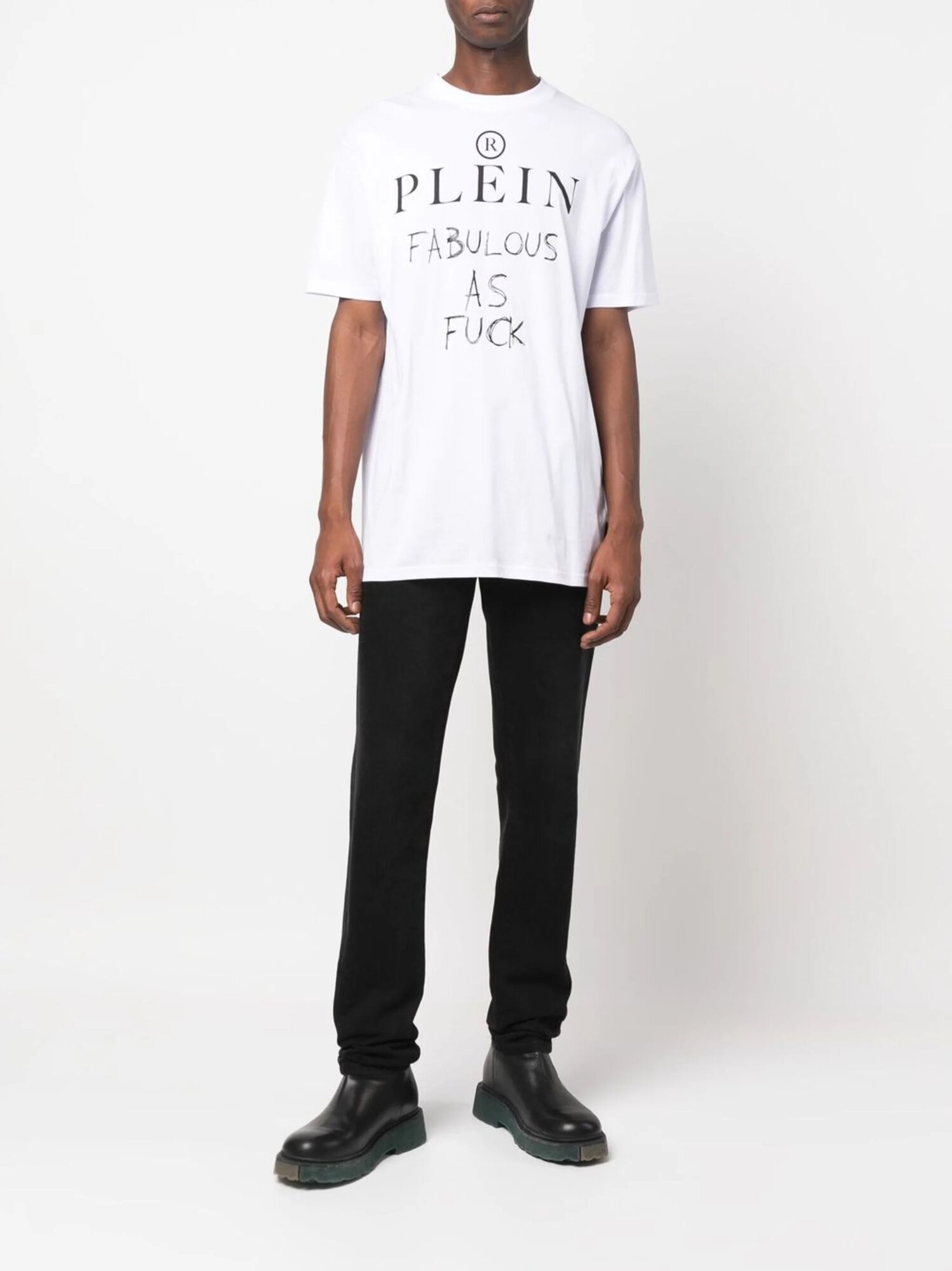 Футболка PHILIPP PLEIN, размер 58, бежевый/белый — фото 1