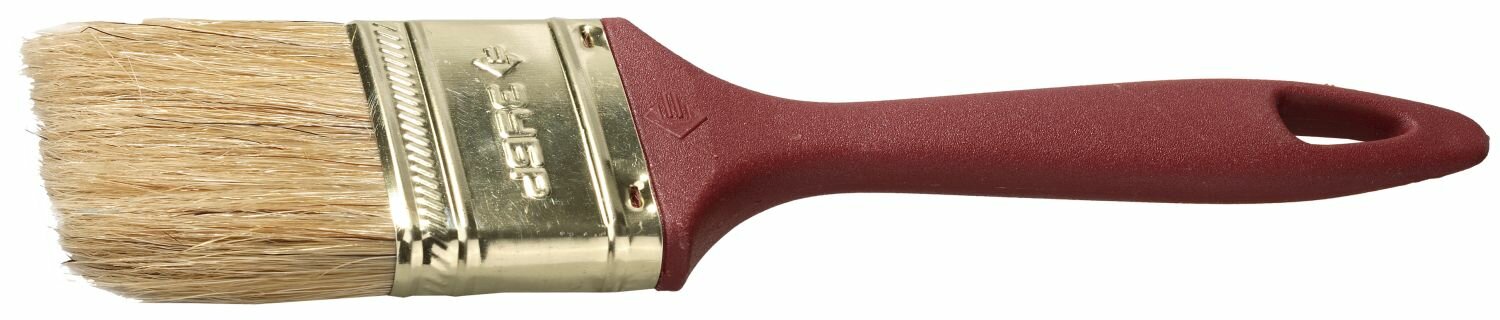 Плоская кисть ЗУБР универсал КП-11 50мм, натуральная щетина, пластмассовая ручка 4-01011-050