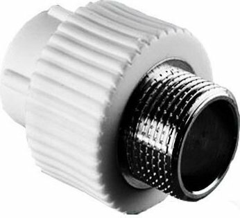 Муфта комбинированная Tebo TR-TB 30020606 25х3/4" с наружной резьбой белая