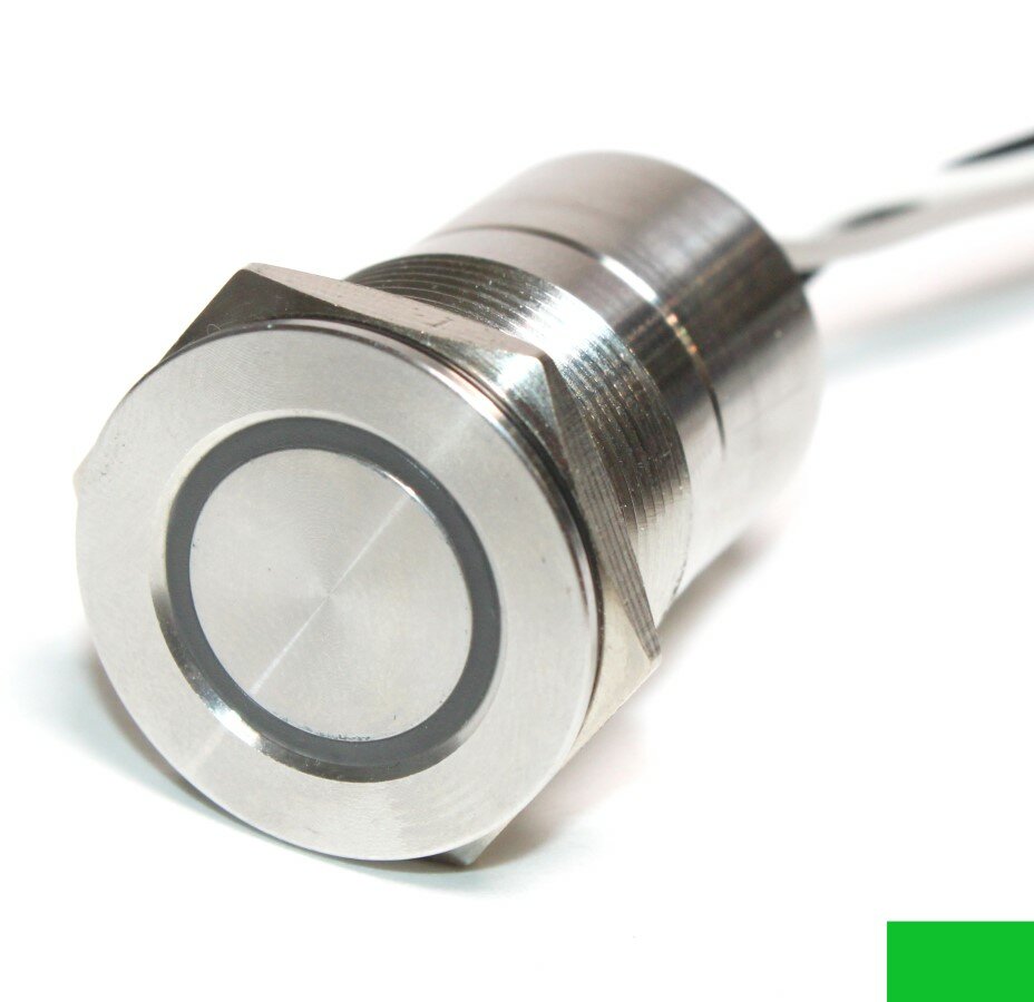 Кнопка TS22-11ZC/G/S сенсорная с подсветкой, с фиксацией off-(on), М22, IP68, (1A, 5-36В)