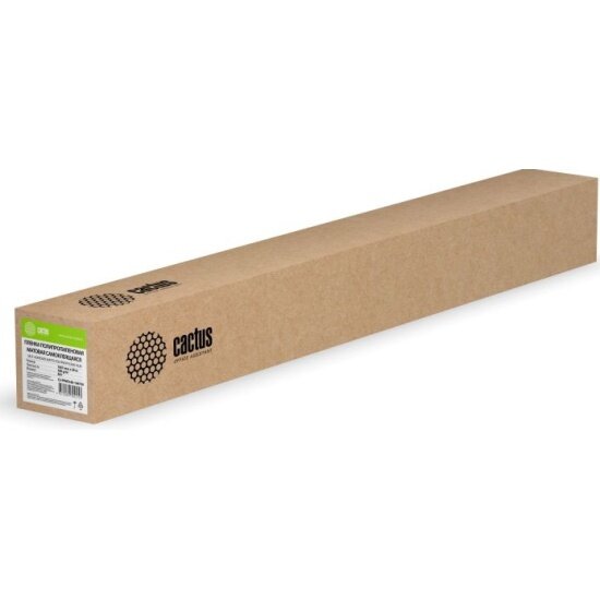 Пленка Cactus CS-PPMS180-106750 42"(A0+) 1067мм-50м/180г/м2/белый матовое самоклей. для струйной печ