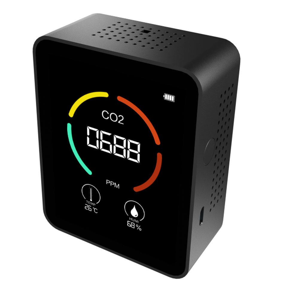 3-в-1 CO2 детектор углекислого газа портативный монитор качества воздуха тестер