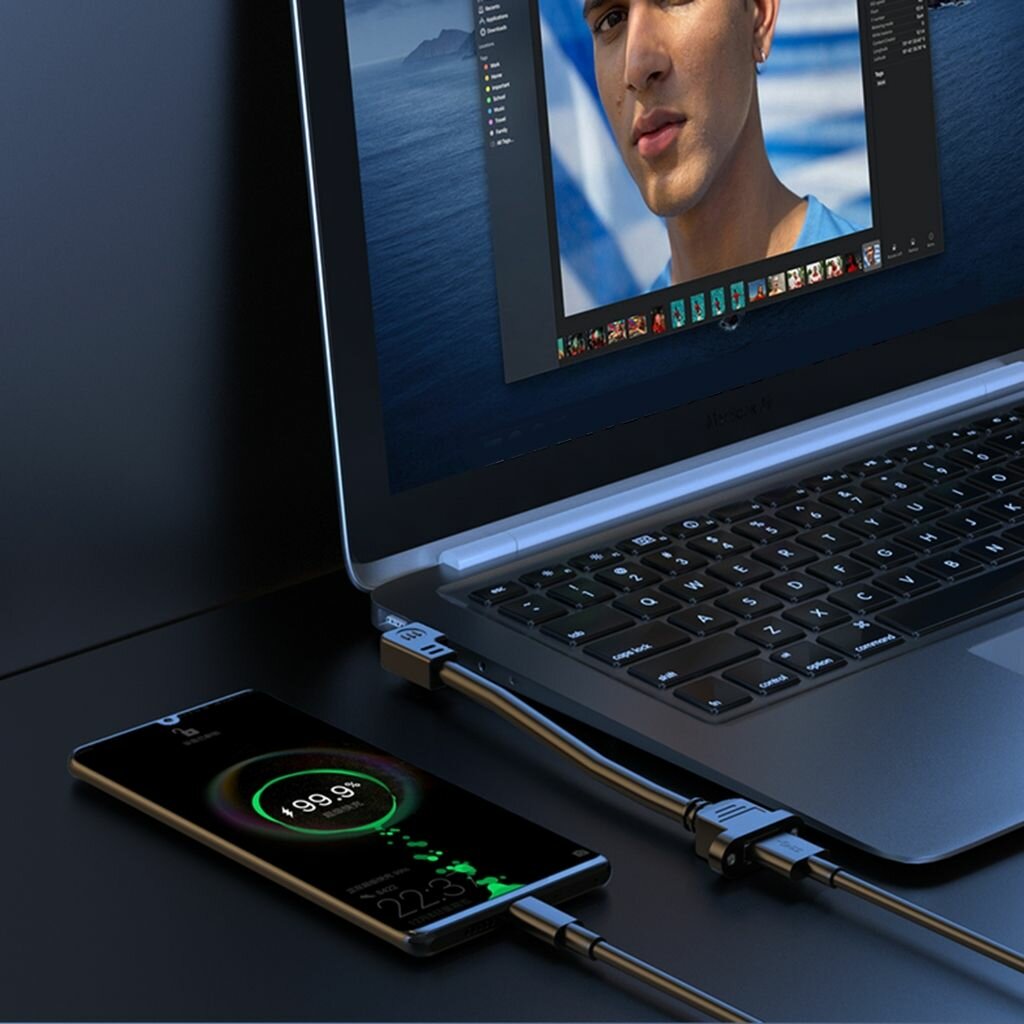 USB 3.0 удлинитель 2м с фиксирующей гайкой направо
