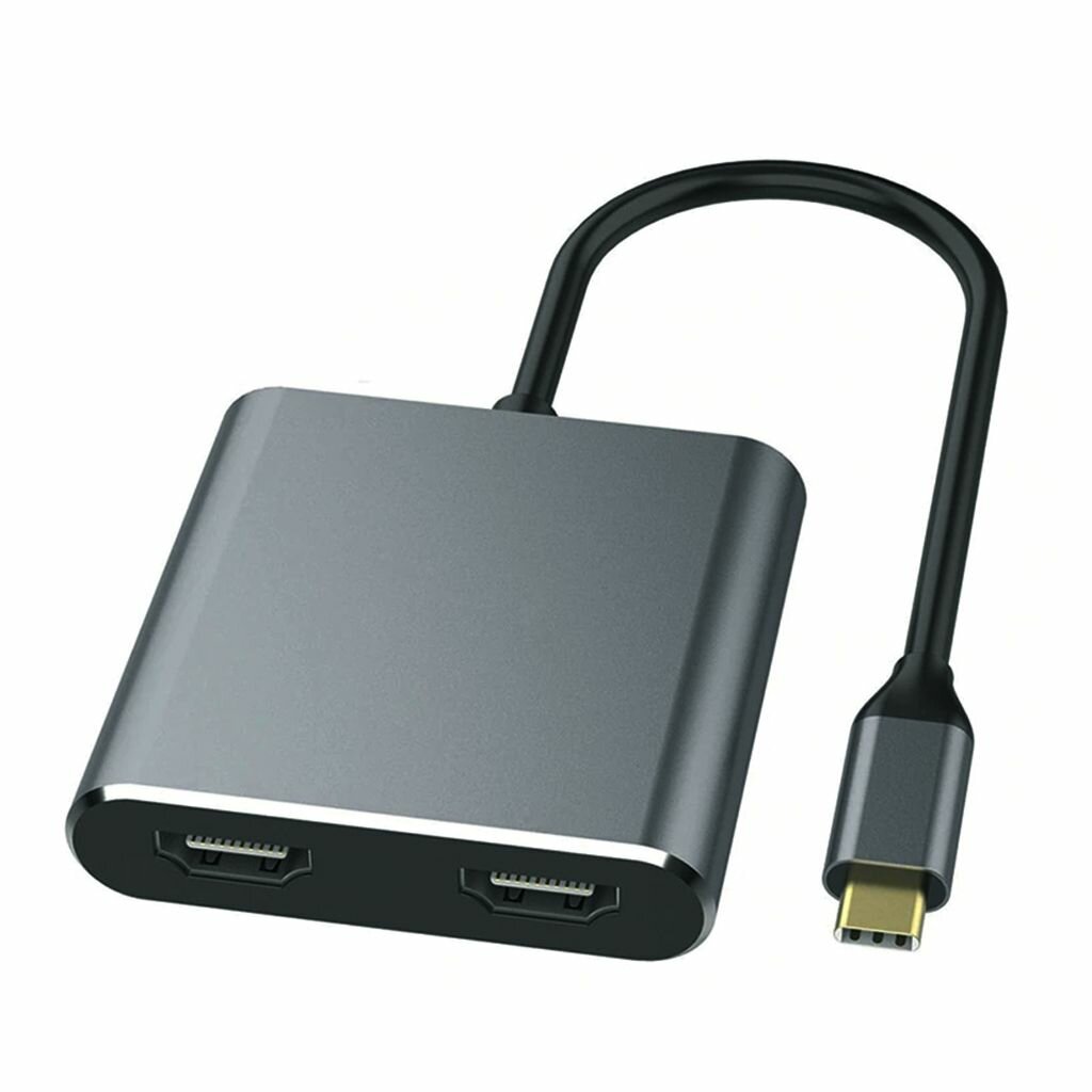 Док-станция USB C-концентратор для двух 4K-HD HDMI-совместимых ноутбуков 3.0. Поддержка зарядки. Два экрана Mac-book Pro.