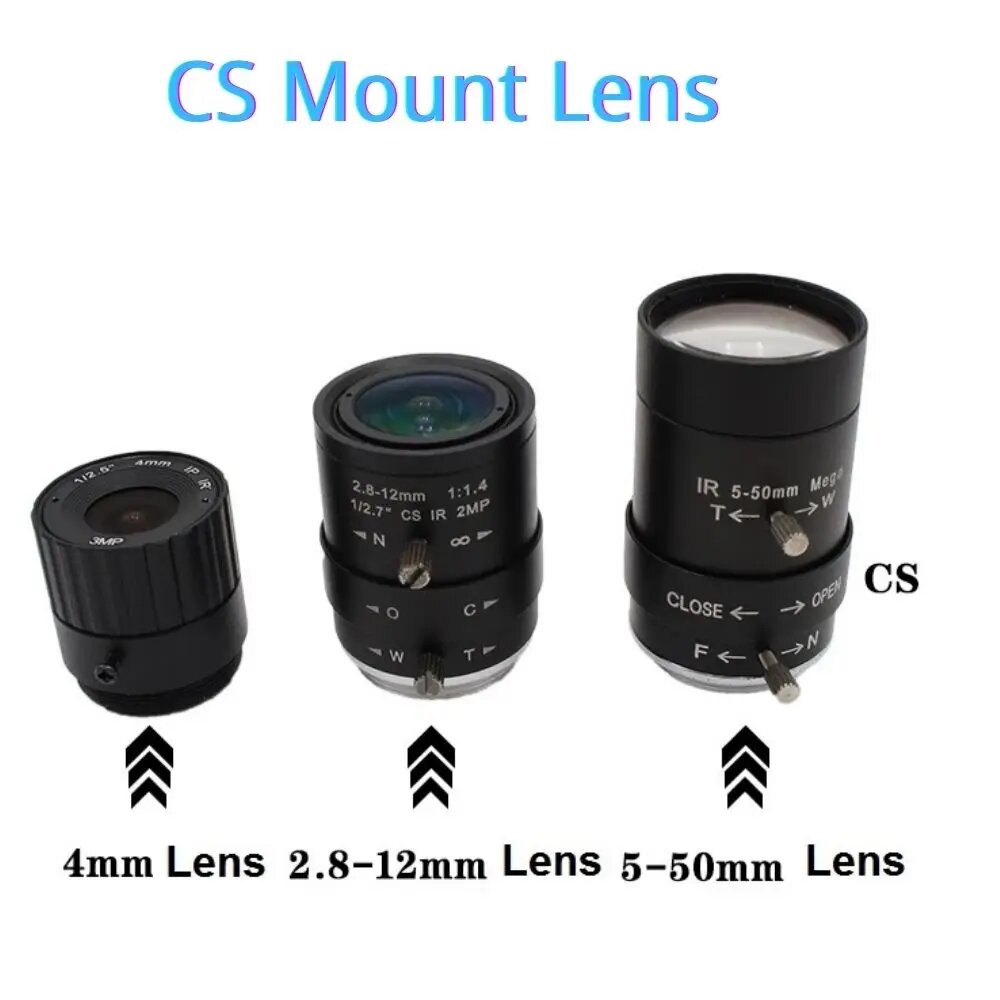 ELP Объектив для USB-камер 2.8-12/5-50/6-60 мм CS 12mm Fixed Focus