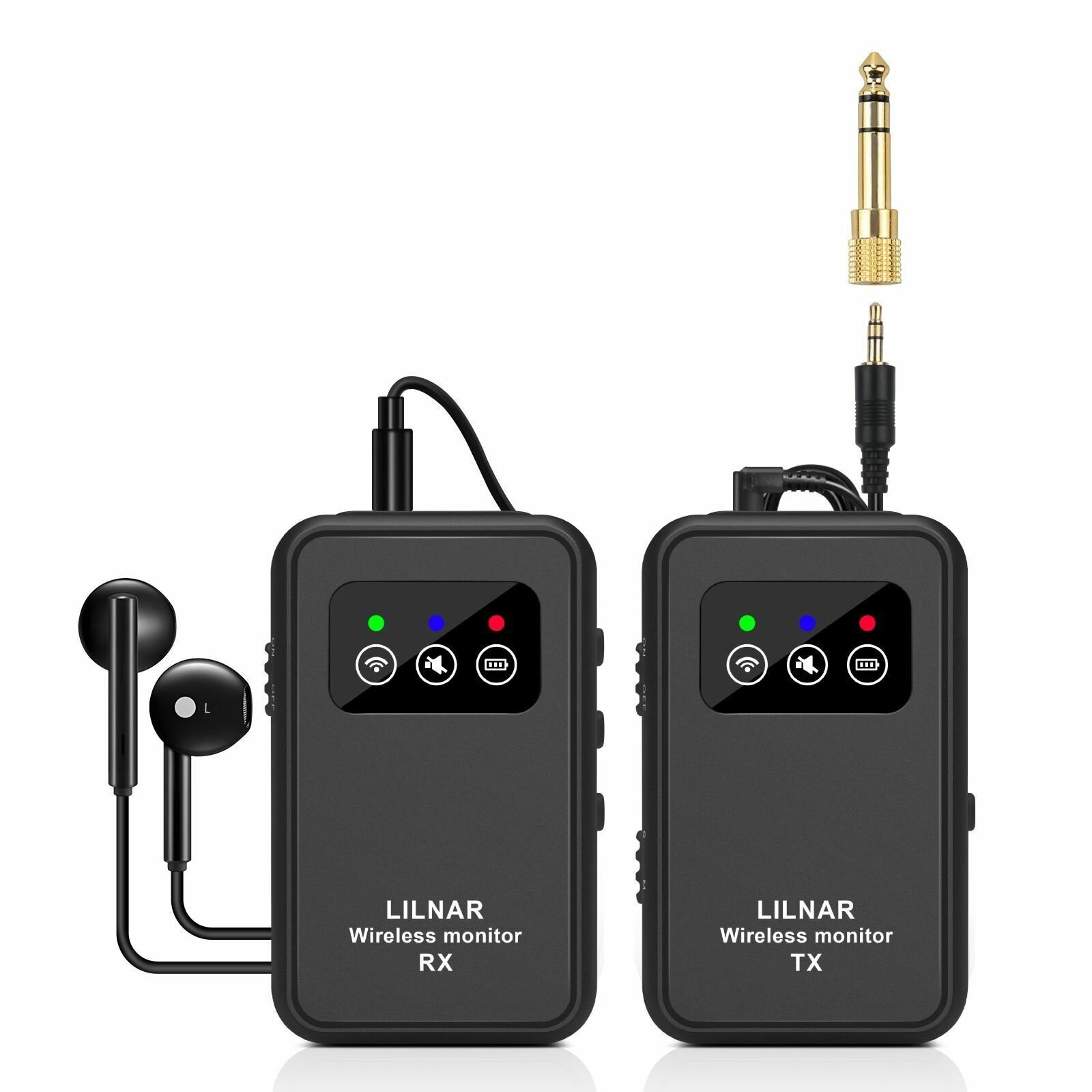 Kadjuh Stereo 2.4G Беспроводная система мониторов с автоматическим сопряжением, 164 фута для студии, группы, живого выступления