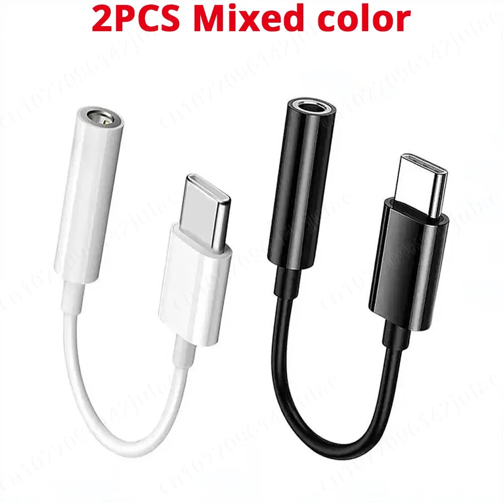 USB Type C на разъем для наушников 3,5 мм, цифровой аудиоадаптер, конвертер для Sumsang Xiaomi Redmi Poco Pixel LG 3 5 мм, аудио Aux кабель 2PCS Mixe color