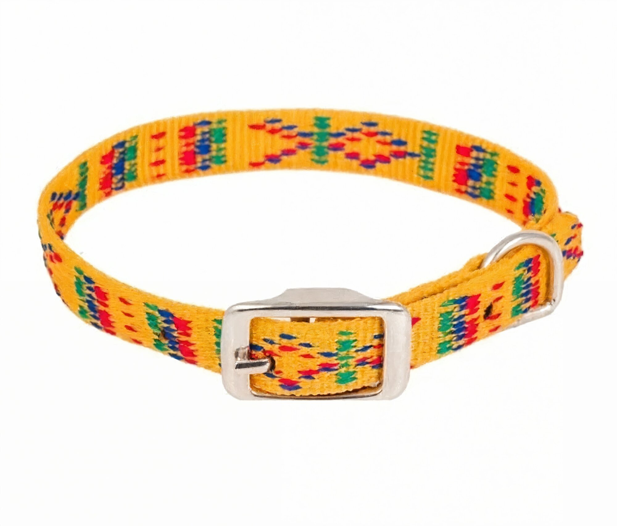 Ошейник "Орнамент" для маленьких собак, жёлтый, нейлон, ширина 15 мм, длина 40 см