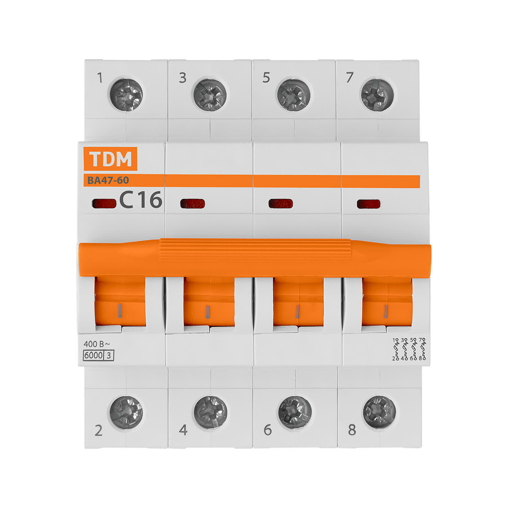 Авт. выкл. ВА47-60 4Р 16А 6кА х-ка С, TDM SQ0223-0125 (1 шт.)