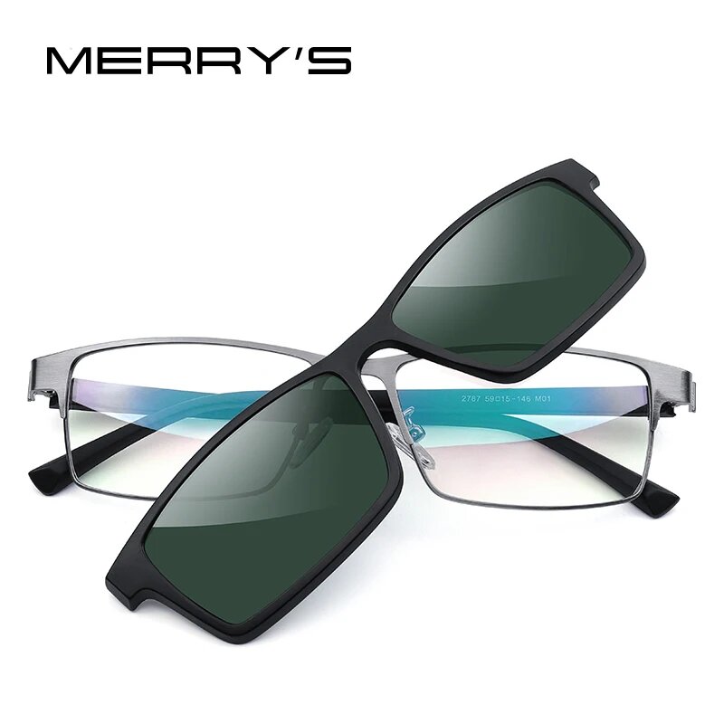 MERRYS S2728 очки с клип-он, серебристая оправа, C03