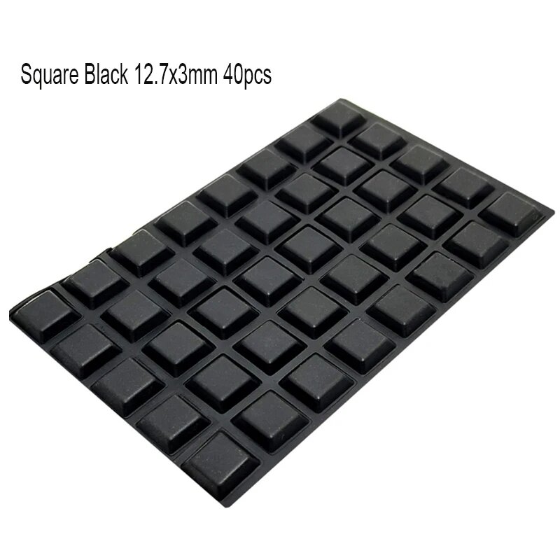 Черные квадратные упоры 12.7x3mm, 40шт
