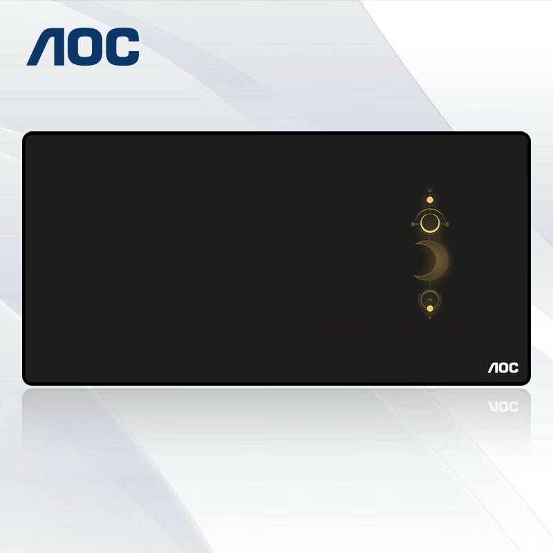 AOC Gaming Long Mouse Pad, Extra Large 800*400*4mm, Thickened with Locked Edges, Office Keyboard Computer Desk Pad, M172 Star Moon Black