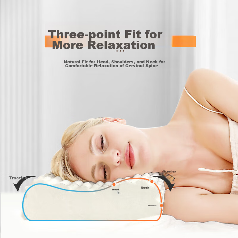 Aeromax Cervical Pillow, Memory Foam Pillow Core, Massage Granules, Wave-Shaped, Single, Adult, Wolf Tooth Pillow, Deep Sleep Headrest