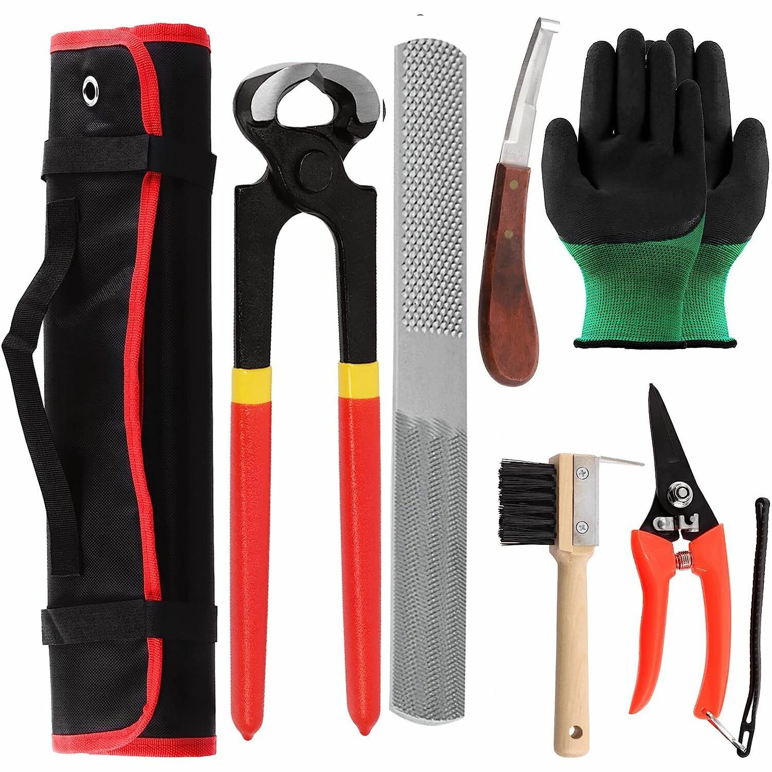 Полный набор инструментов для кузнечного дела/рашпиль для копыт Набор, подходящий для стрижки лошадей/ослов и ремонта копыт крупных и средних животных 7Pcs