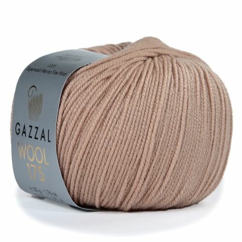 Пряжа Gazzal Wool 175 цвет 306 пудра (50г/175м, упаковка 5 мотков)
