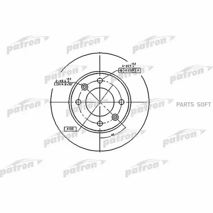 Диск тормозной задн CITROEN: BERLINGO 02-, BERLINGO фургон 00-, C2 03-, C3 02-, C3 Pluriel 03-, C4 04-, C4 купе 04-, XSARA PICASSO 99-, PEUGEOT: 1007 05-, 307 0 PATRON PBD4185 | цена за 1 шт