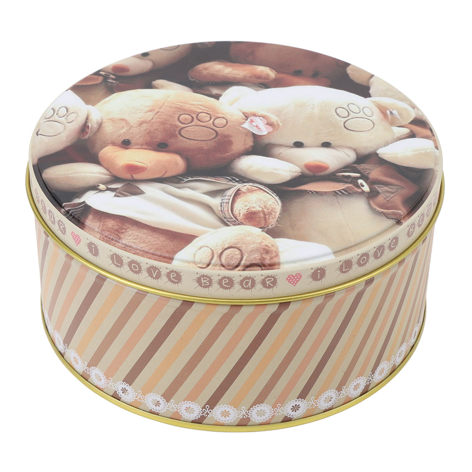 Круглая жестяная банка для печенья с крышкой, декоративная и для хранения продуктов, сладостей, шоко