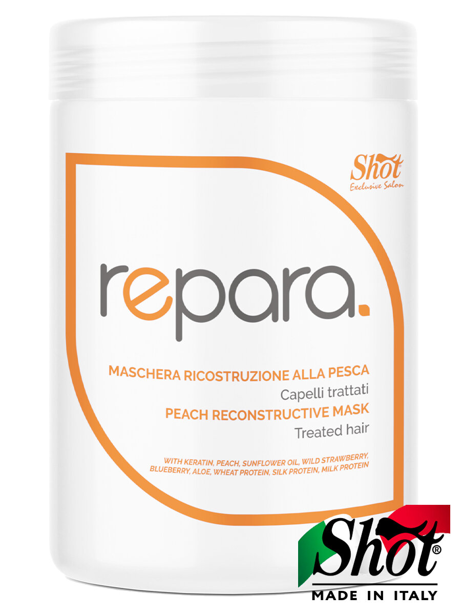 Маска для восстановления сухих и поврежденных волос SHOT Repara Персик 1000 мл