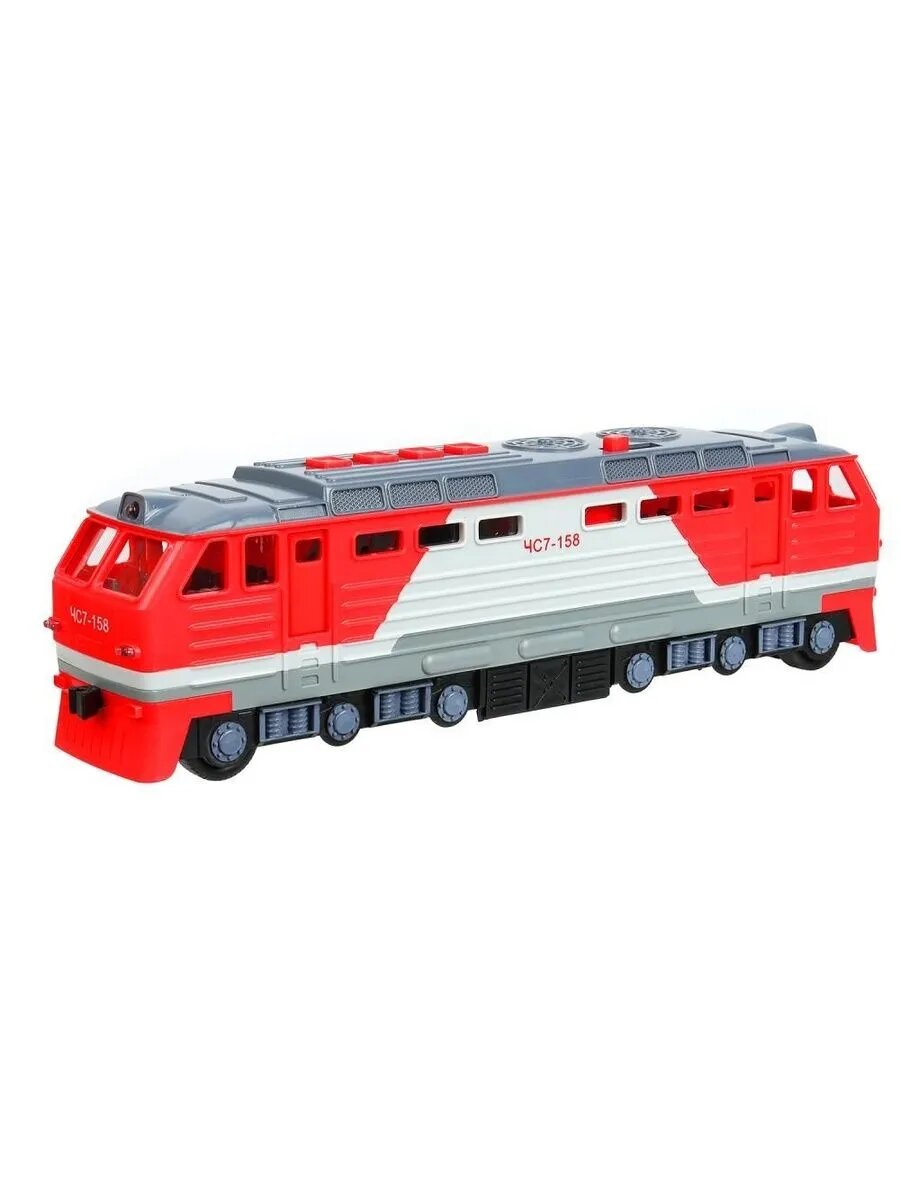 Игрушка Технопарк поезд Тепловоз 30см открываются двери, вагон со светом и звуком