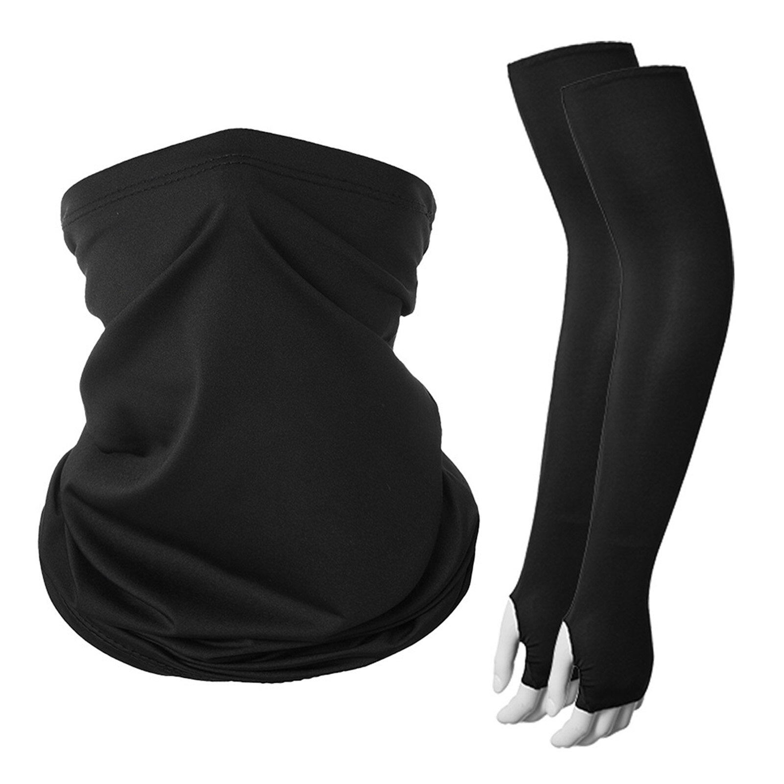 Нарукавник для верховой езды, защитный чехол для рук, спортивный костюм с солнцезащитным кремом, шарфом на шею, черный