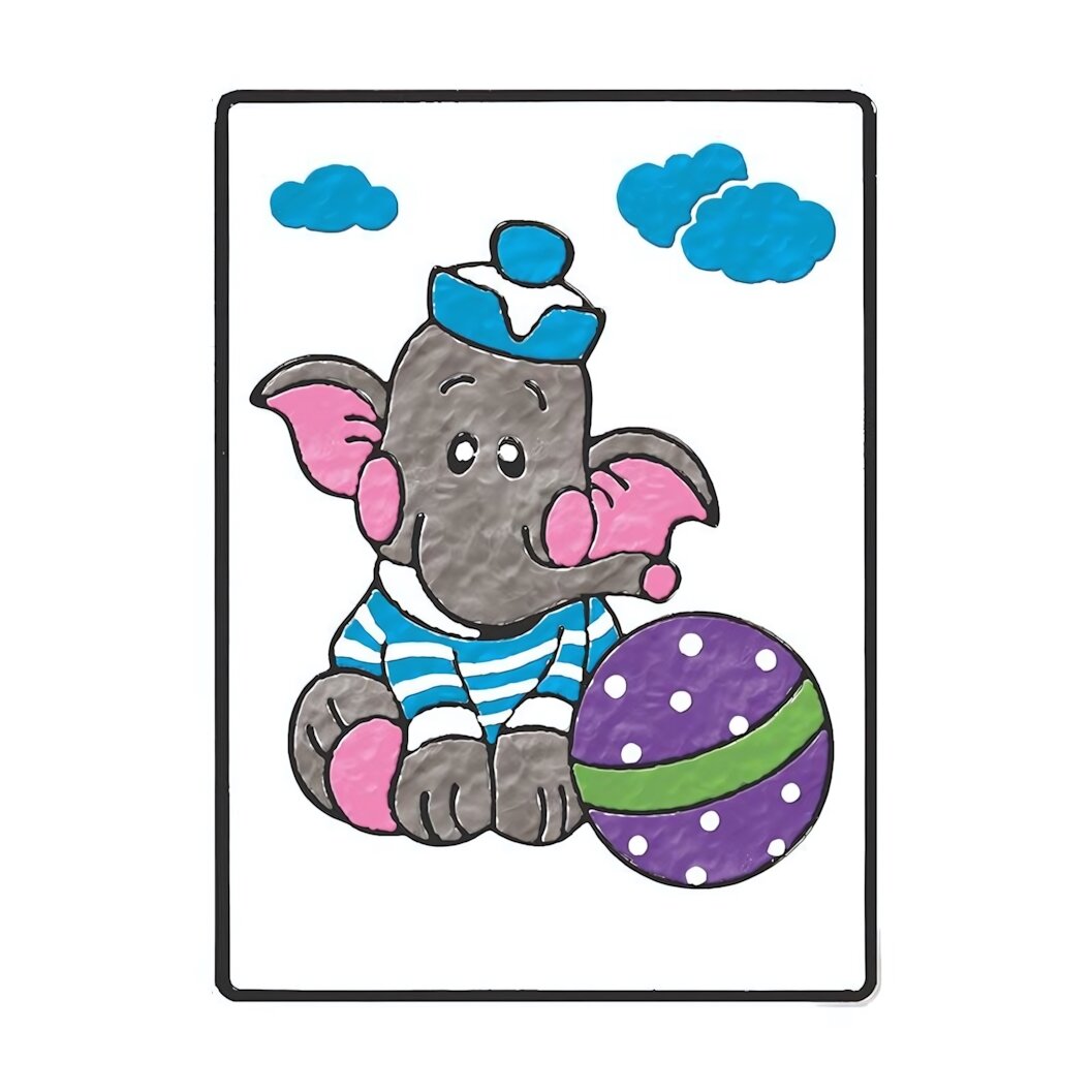 Набор для создания картины из пластилина "Слоник", 12х18 см, развивающее творчество, Maxiart