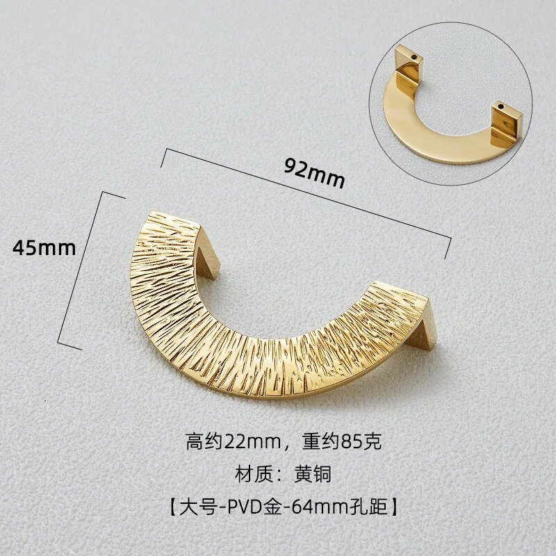 Золотые ручки для мебели Diana's-Hardware, PVD Gold-hole64mmOut