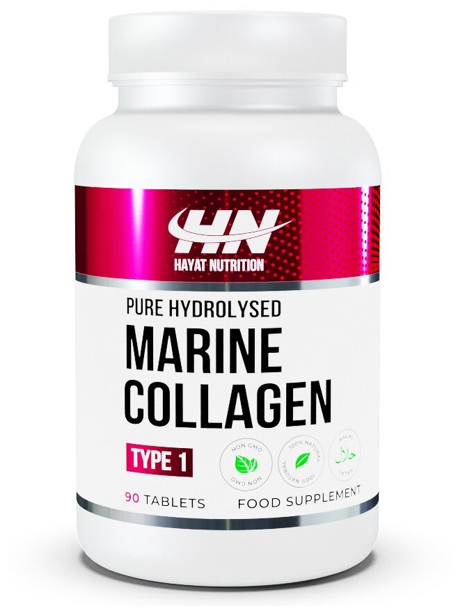 Коллаген Hayat Nutrition "Fish Collagen", без вкуса, 90 капсул