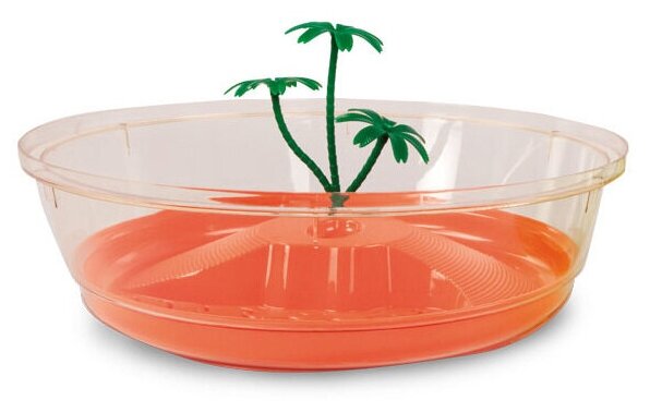 Террариум-чаша для черепах пластмассовый MP-Bergamo Nisida Maxi, открытый, с островком, диам.33x10 см