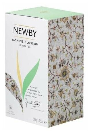 Newby Jasmine Blossom Цветок Жасмина 2 г х 25 пак. зеленый жасминовый чай картонная упаковка 50 г (30352)