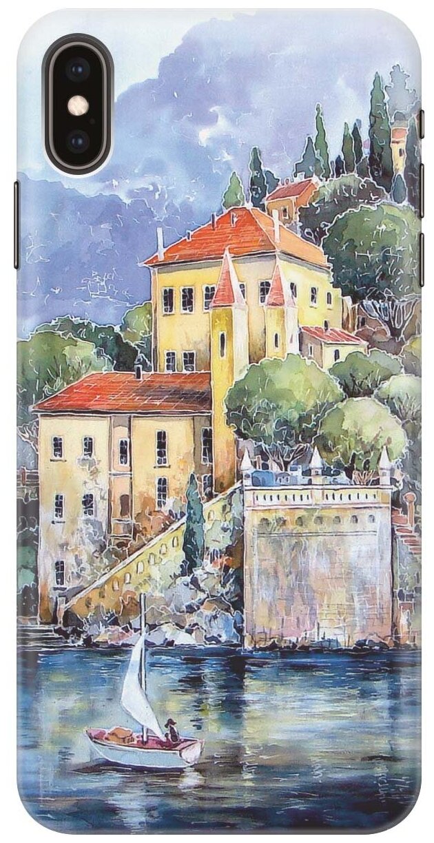 Силиконовый чехол на Apple iPhone XS Max / Эпл Айфон Икс Эс Макс с рисунком "Город у моря"