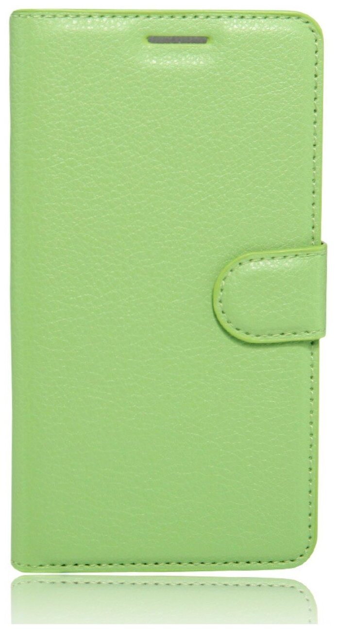 Чехол-книжка MyPads для LG K10/ К10 LTE K410 / 430 / M2 5.3 с мульти-подставкой застёжкой и визитницей зеленый