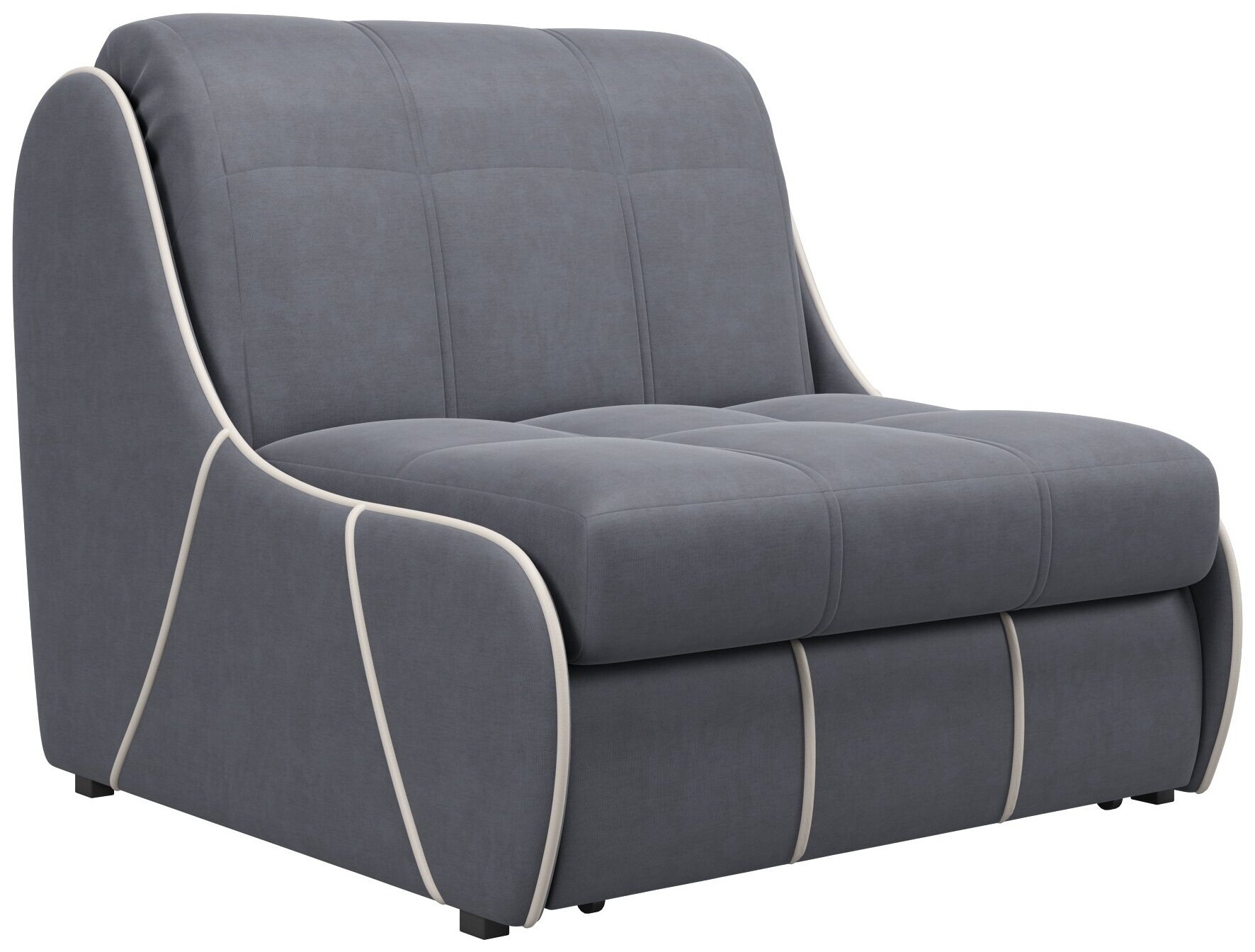 Кресло Рио 0,8 - Velutto 32 серый/кант кожзам Есо 276 бежевый (Кресло Рио)