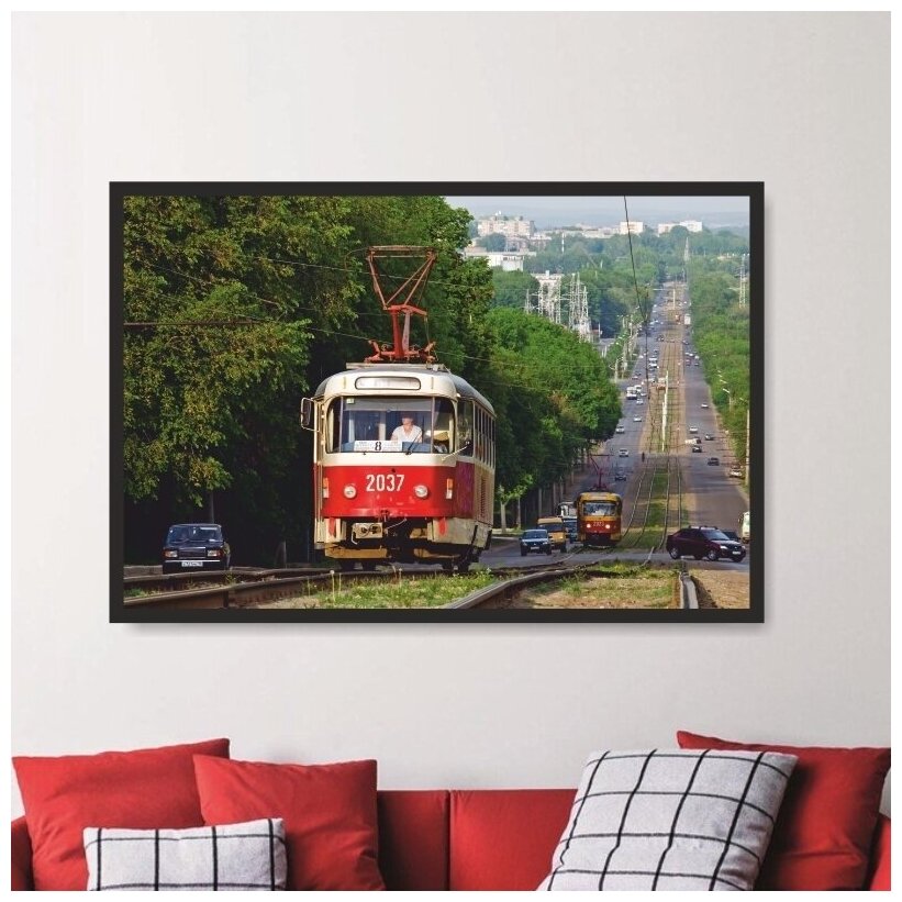 Постер Трамвай Т3 на Трамвайной 40х30 см в тубусе ПолиЦентр